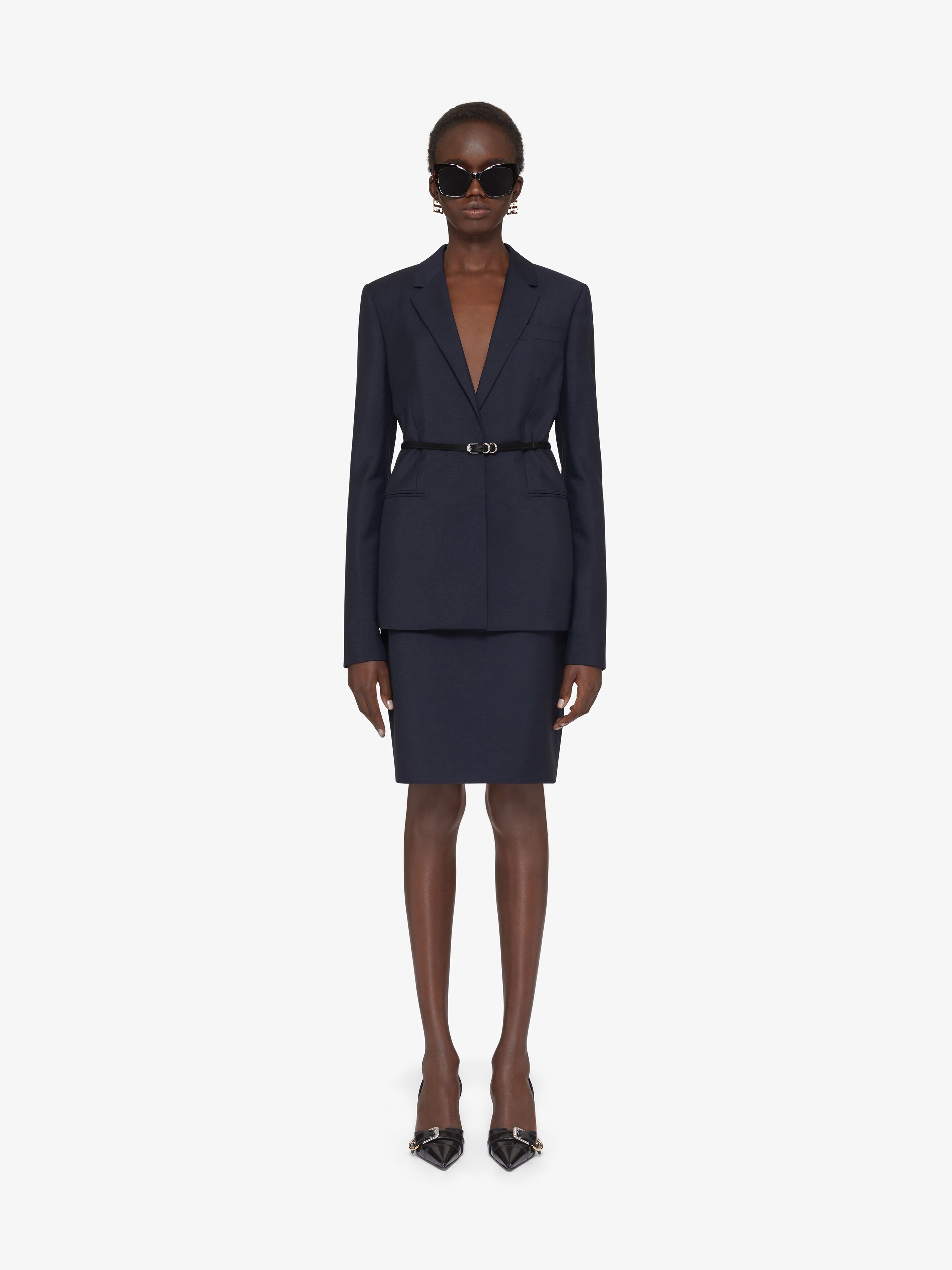 GIVENCHY Givenchy Wool and Mohair Blend A-Line Skirt
